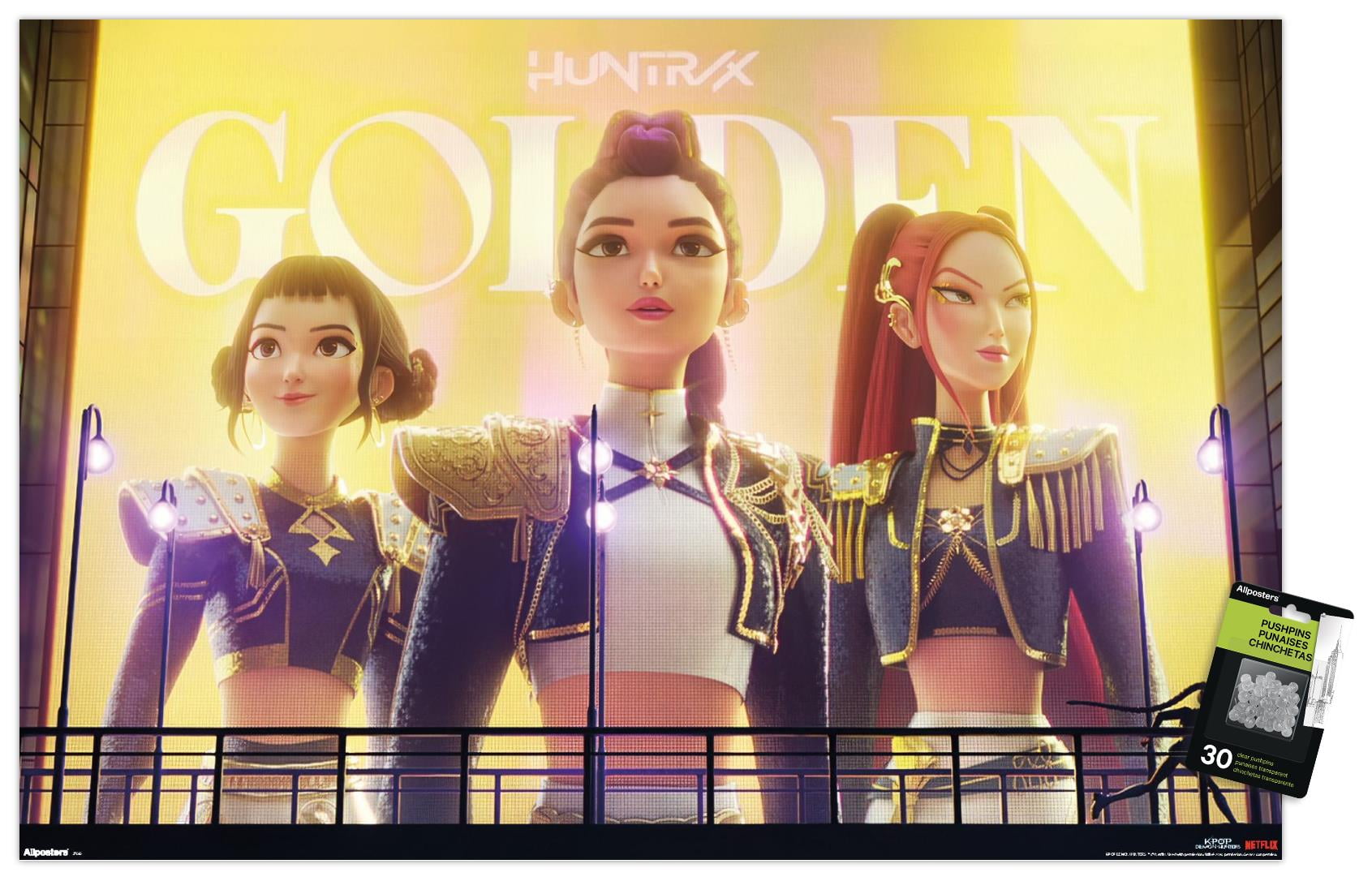 Netflix KPop Demon Hunters (2025) - Huntrix Golden Wall Poster with ...