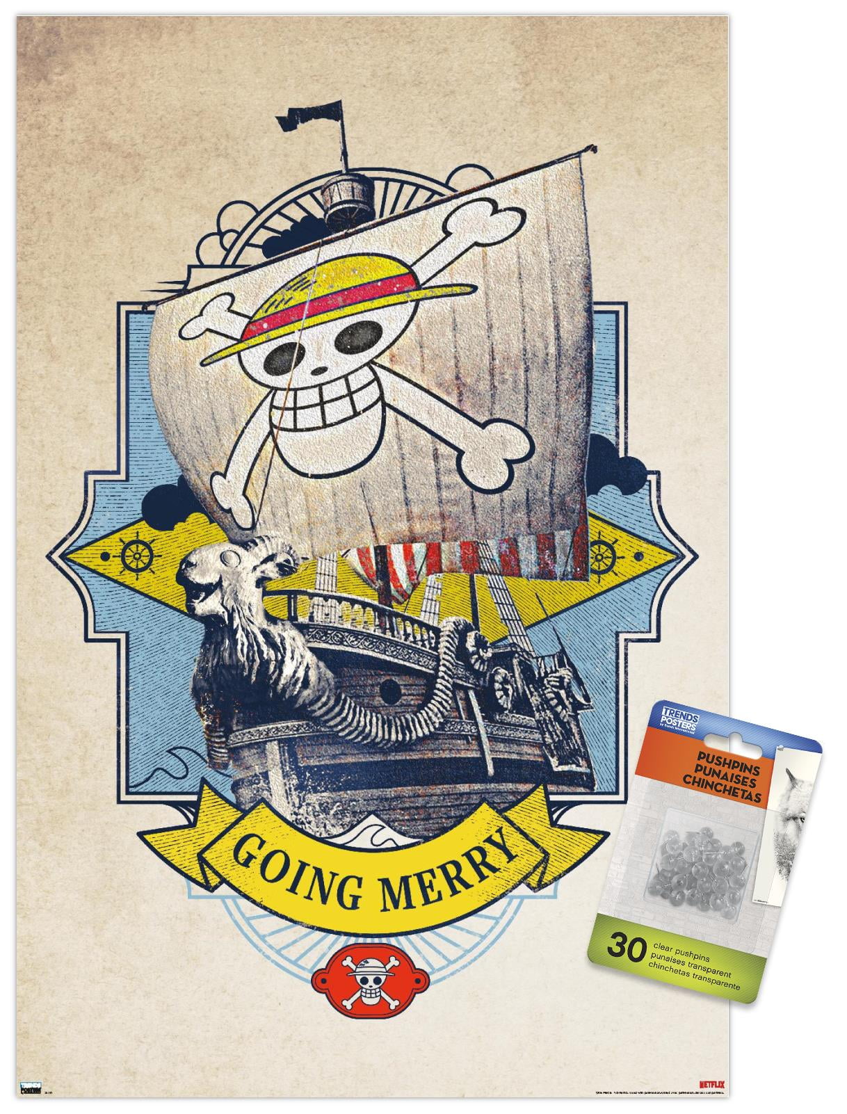 Netflix One Piece - Going Merry Wall Poster with Push Pins, 14.725" x ...