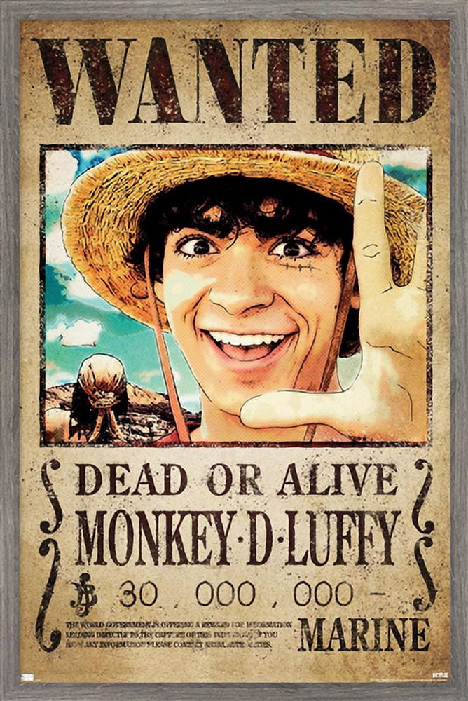 Netflix One Piece - Luffy Wanted Wall Poster, 22.375" x 34" Framed ...