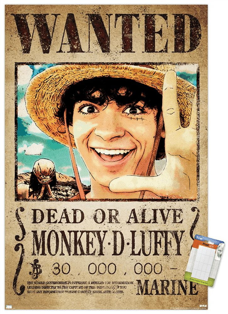Netflix One Piece - Luffy Wanted Wall Poster, 22.375" x 34" - Walmart.com