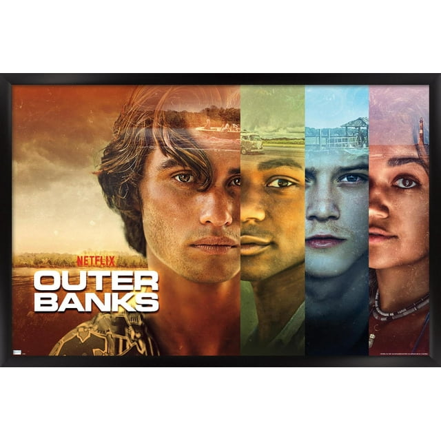 Netflix Outer Banks - Faces Wall Poster, 14.725" x 22.375" Framed ...