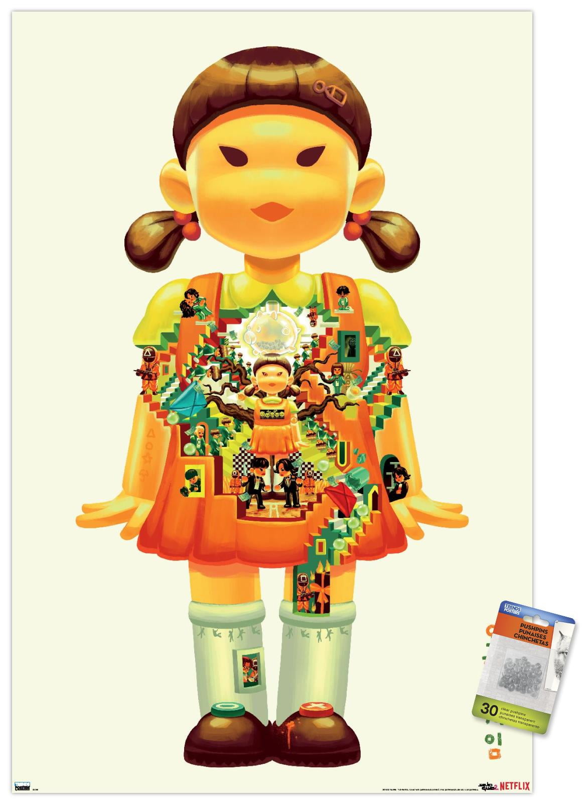Netflix Squid Game: Season 2 - Toy Doll Wall Poster with Push Pins, 22. ...