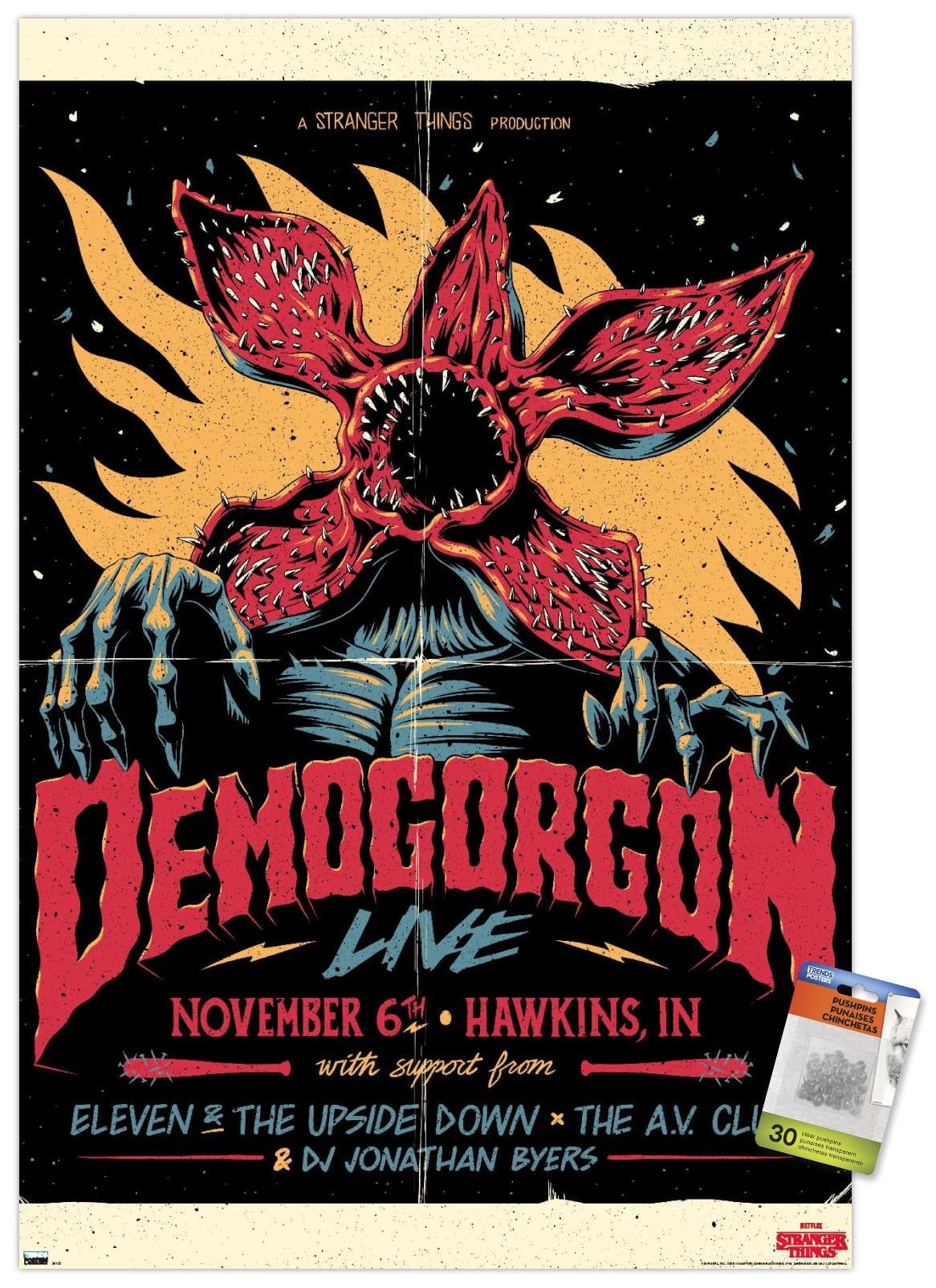 Netflix Stranger Things - Demogorgon Live Wall Poster with Pushpins, 22 ...