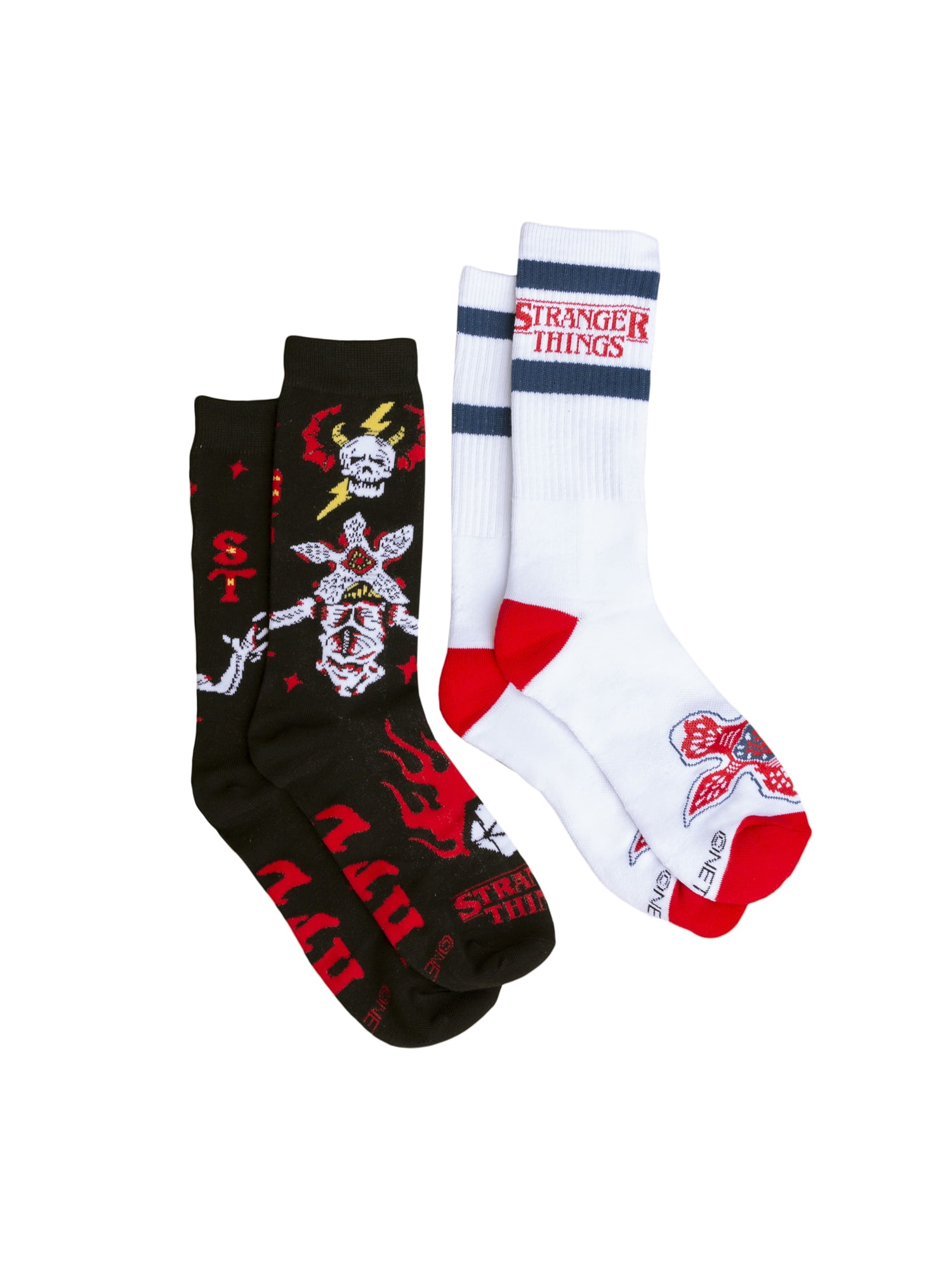 Stranger Things Men's Horror Graphic Crew Socks 2-Pack, Shoe Sizes 8-12 ...