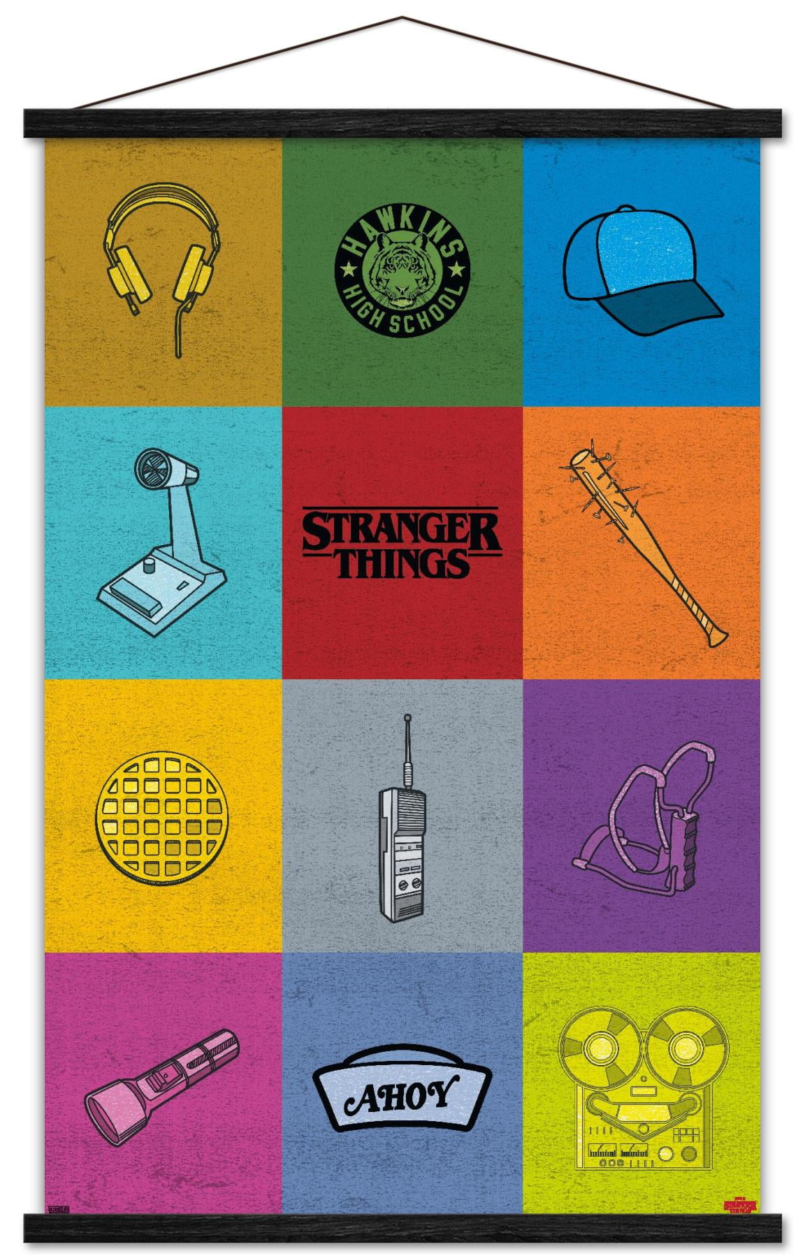 Netflix Stranger Things - Minimalist Icons Wall Poster with Wooden ...