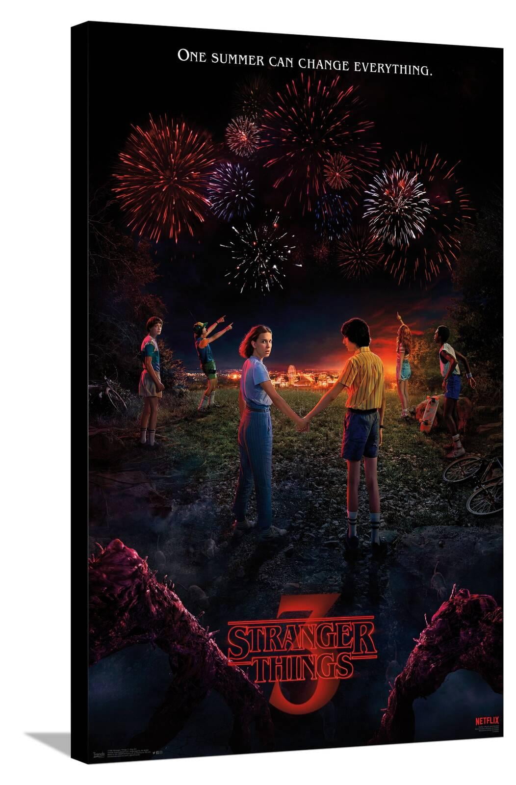 Netflix Stranger Things: Season 3 - Key Art Canvas Wall Poster, 22.375 ...
