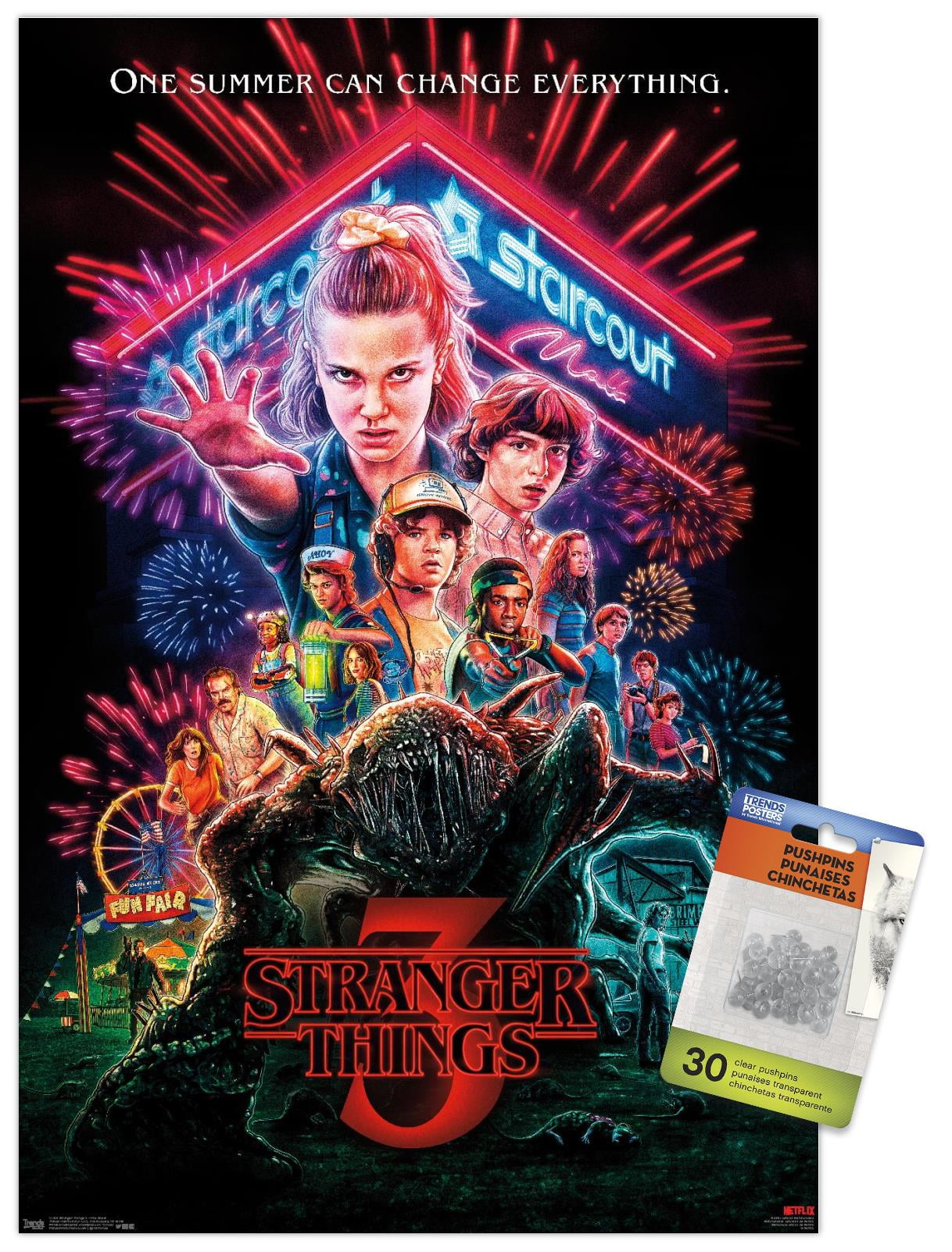 Netflix Stranger Things: Season 3 - One Sheet Wall Poster with Push ...