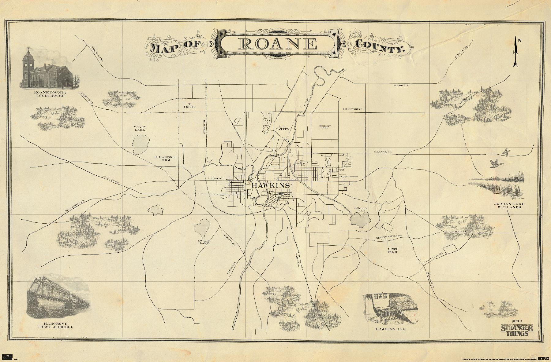 Netflix Stranger Things: Season 4 - Hawkins, Indiana Wall Poster, 22.375" x 34" - Walmart.com