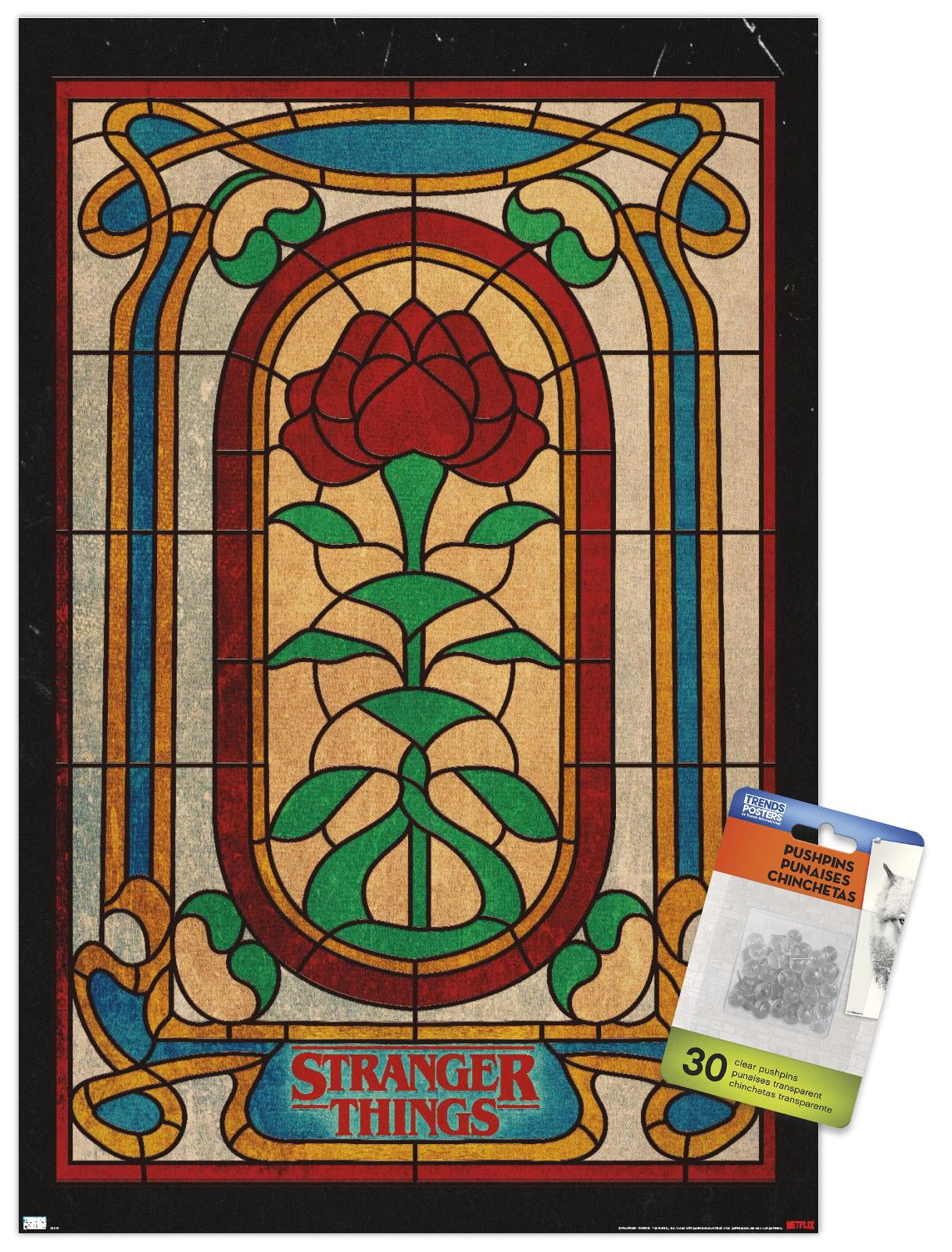 Netflix Stranger Things: Season 4 - Stained Glass Wall Poster with Push ...