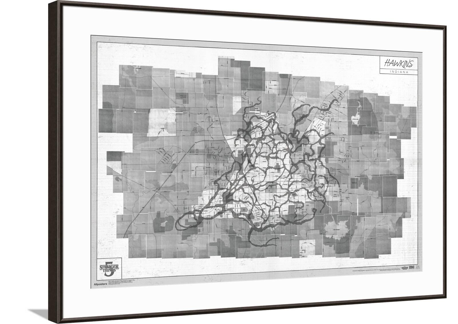 Netflix Stranger Things: Season 5 (2025) - Hawkins Map Canvas Wall ...