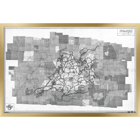 Netflix Stranger Things: Season 5 (2025) - Hawkins Map Wall Poster, 22. ...