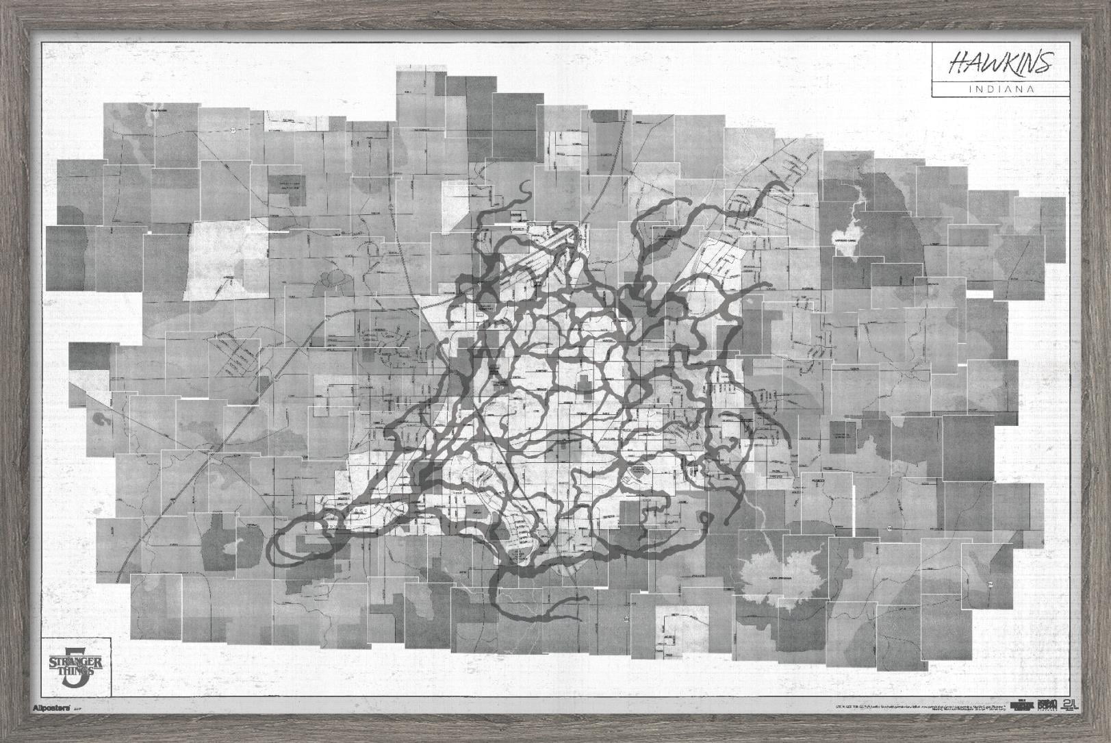 Netflix Stranger Things: Season 5 (2025) - Hawkins Map Wall Poster, 22. ...
