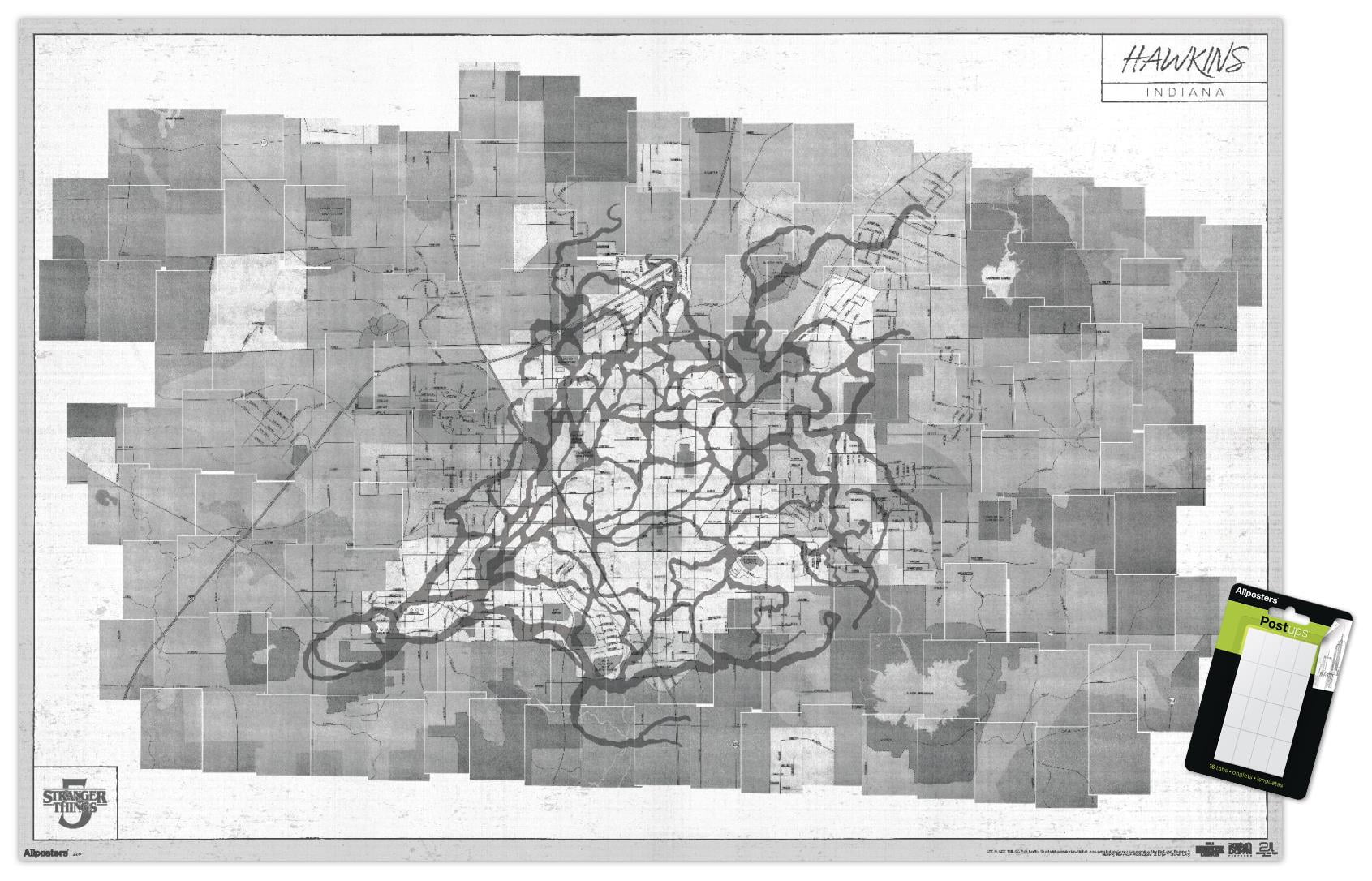 Netflix Stranger Things: Season 5 (2025) - Hawkins Map Wall Poster, 22. ...
