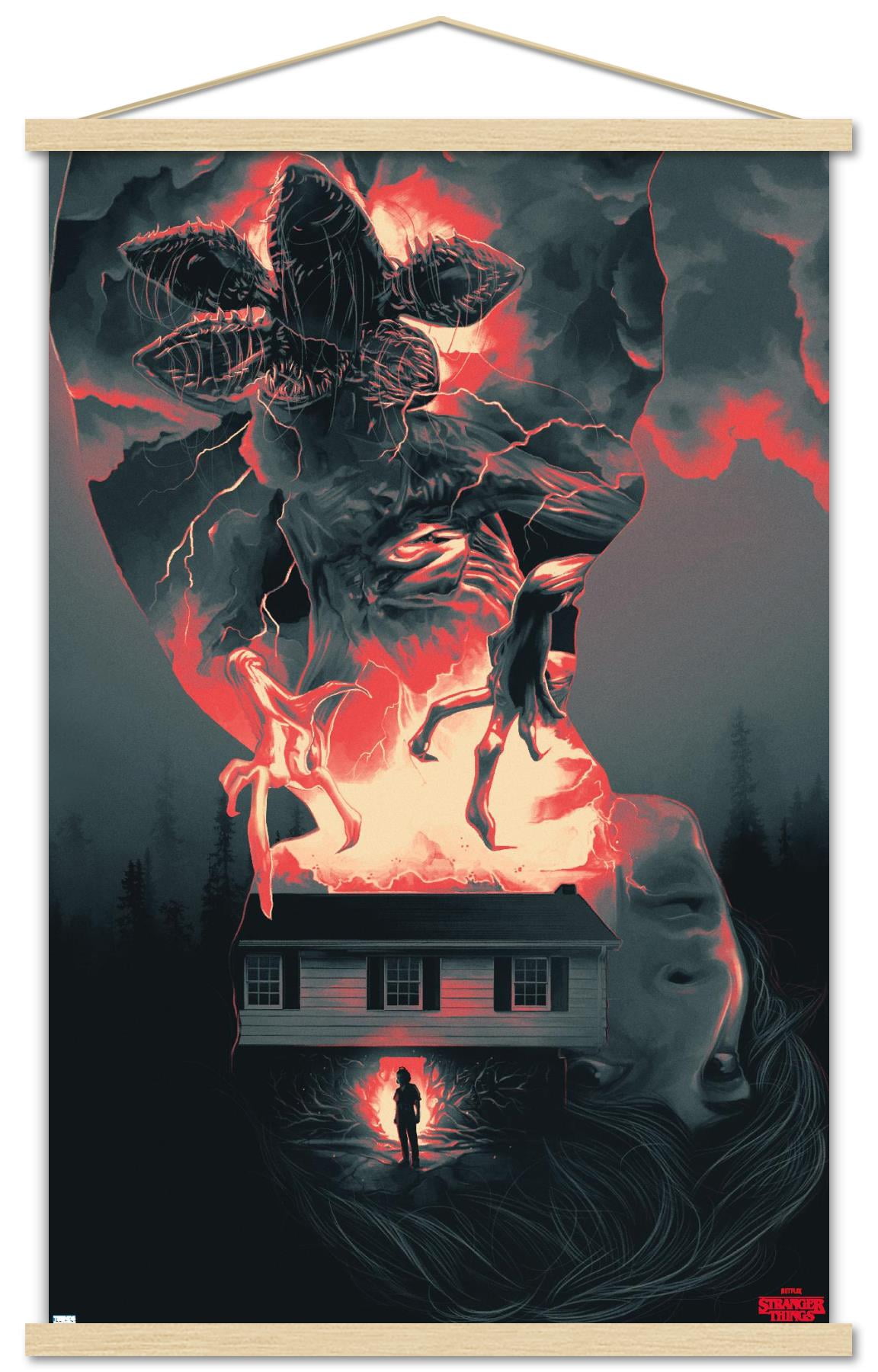 Netflix Stranger Things - Silhouettes Wall Poster with Wooden Magnetic ...