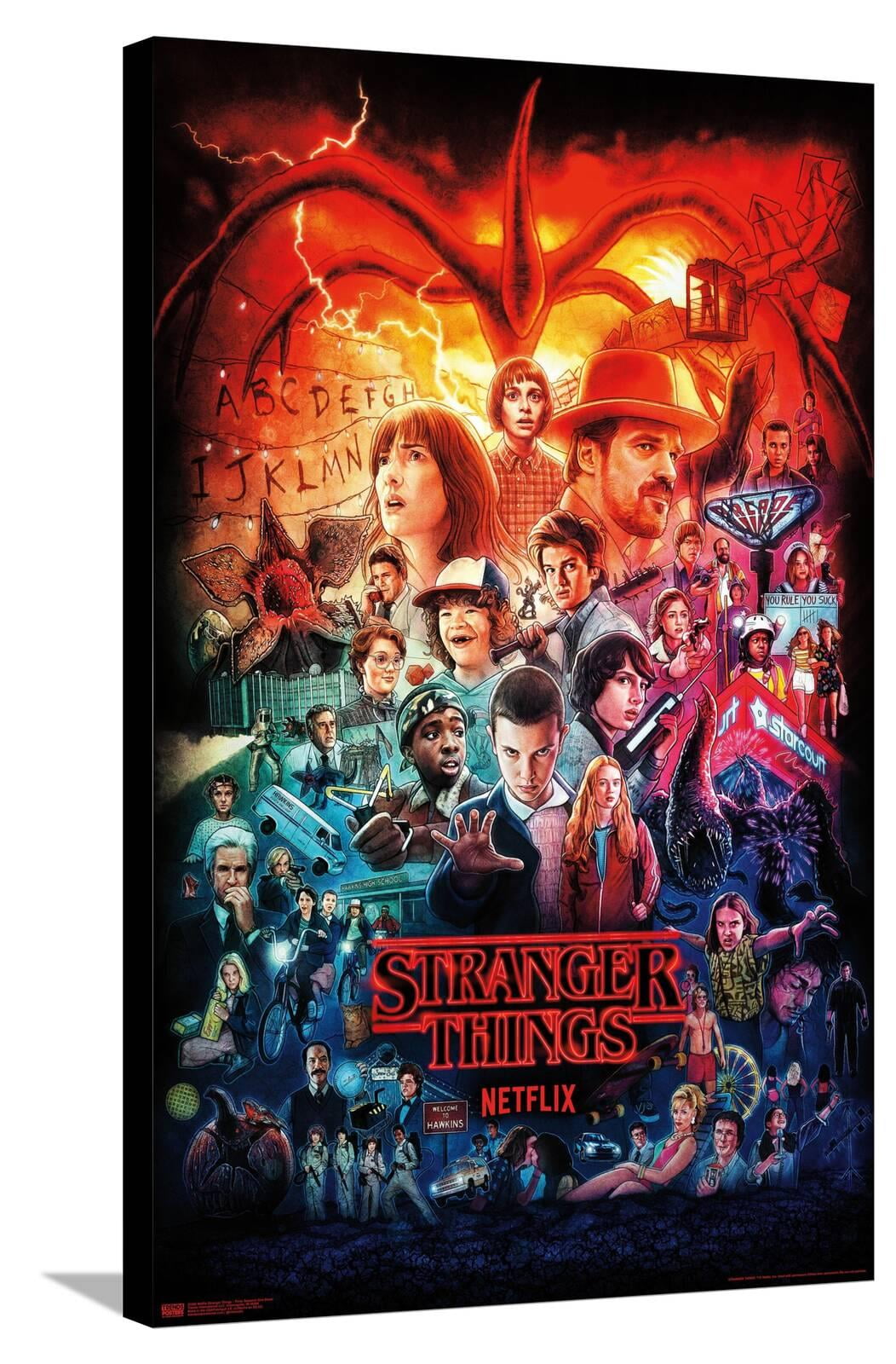 Netflix Stranger Things - Three Seasons One Sheet Canvas Wall Poster ...