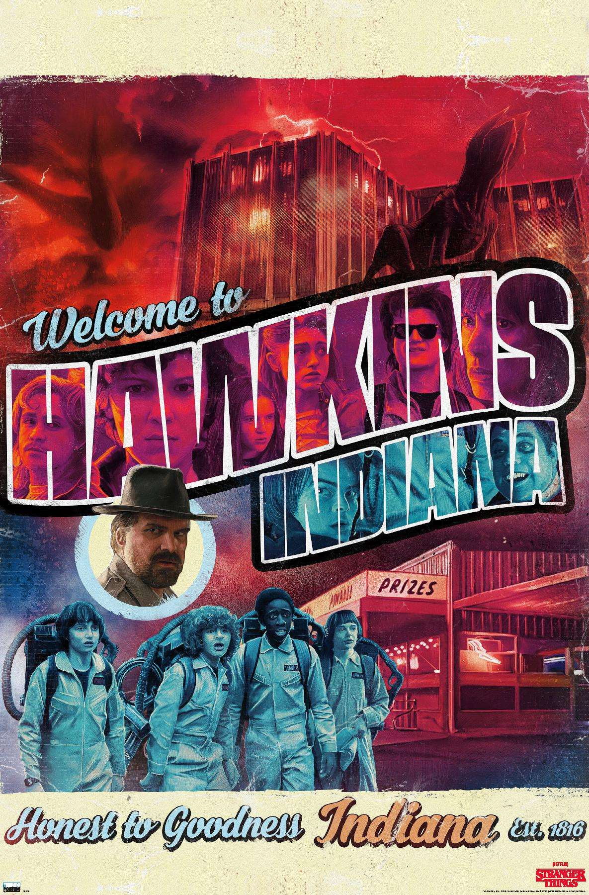 Netflix Stranger Things - Welcome to Hawkins Indiana Wall Poster, 14. ...