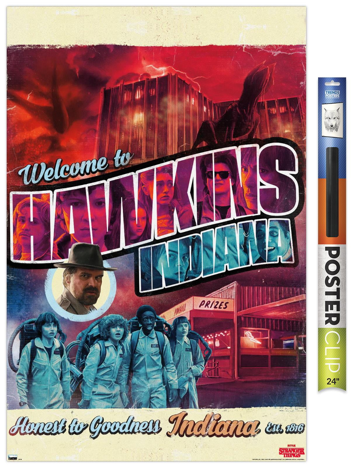 Netflix Stranger Things - Welcome to Hawkins Indiana Wall Poster, 22. ...