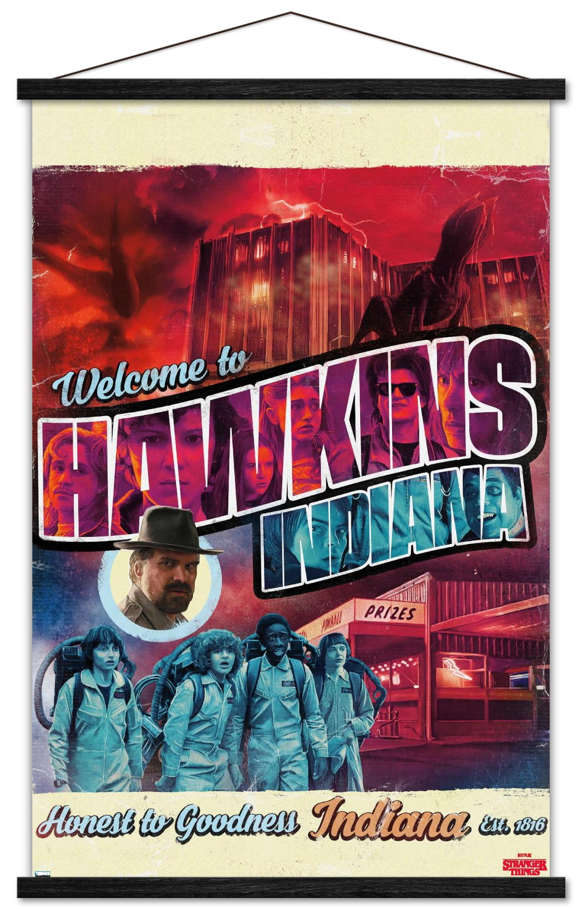 Netflix Stranger Things - Welcome to Hawkins Indiana Wall Poster with ...