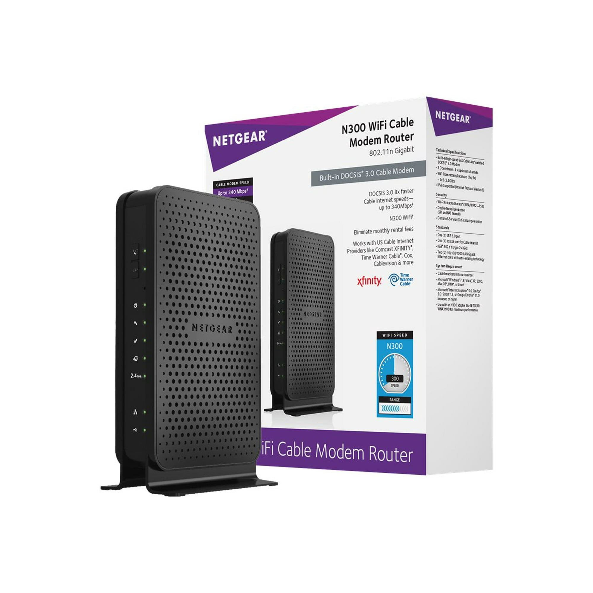 NETGEAR C3000-100NAS N300 (8x4) WiFi DOCSIS Cable Modem