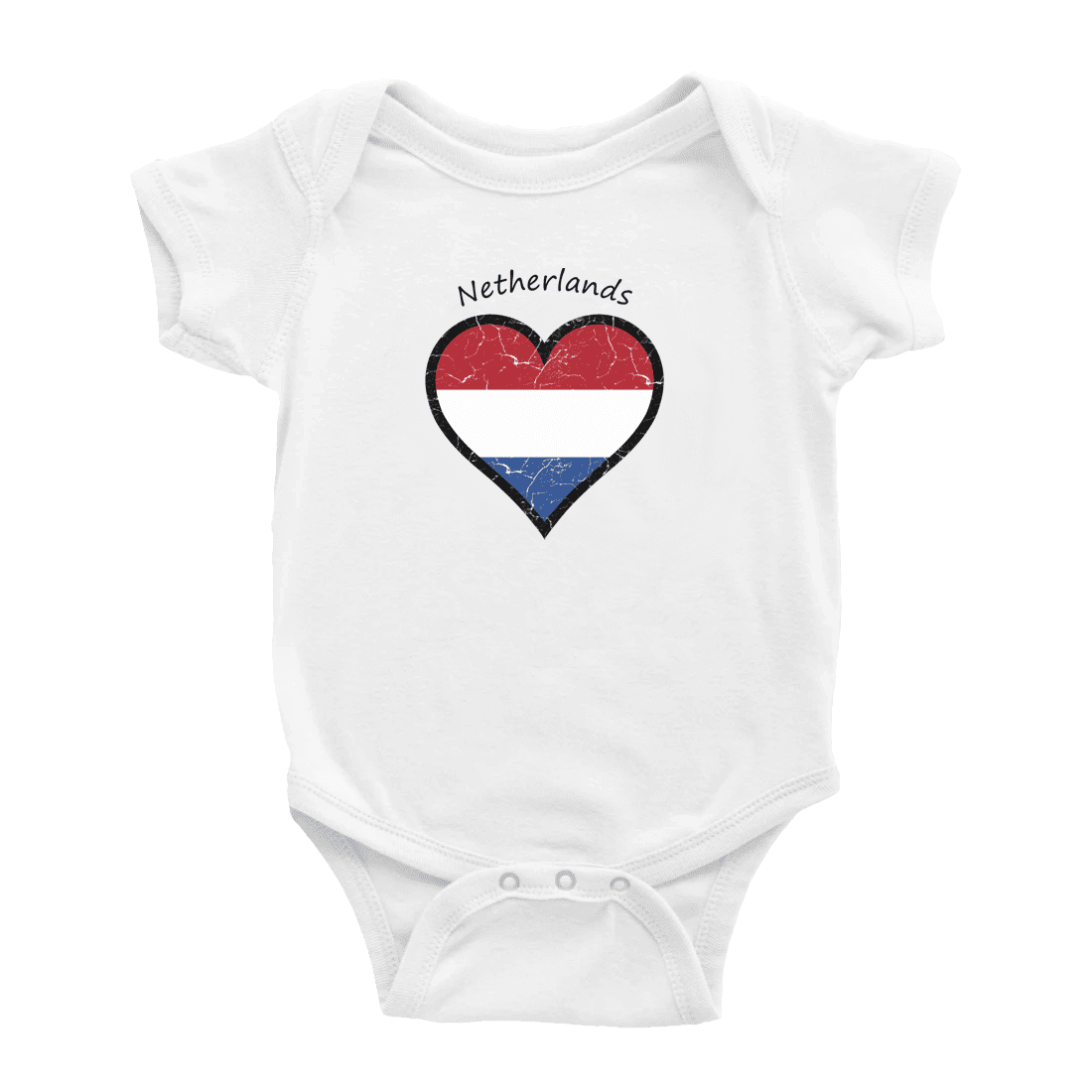 Netherlands Flag Heart Love Funny Baby Bodysuit Boy Girl Clothes ...