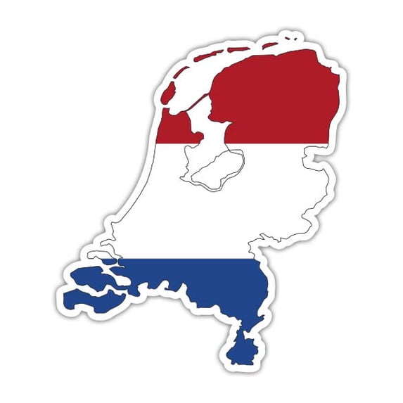 Netherlands Flag Holland Dutch Country Shape - 3" Vinyl Sticker - For ...