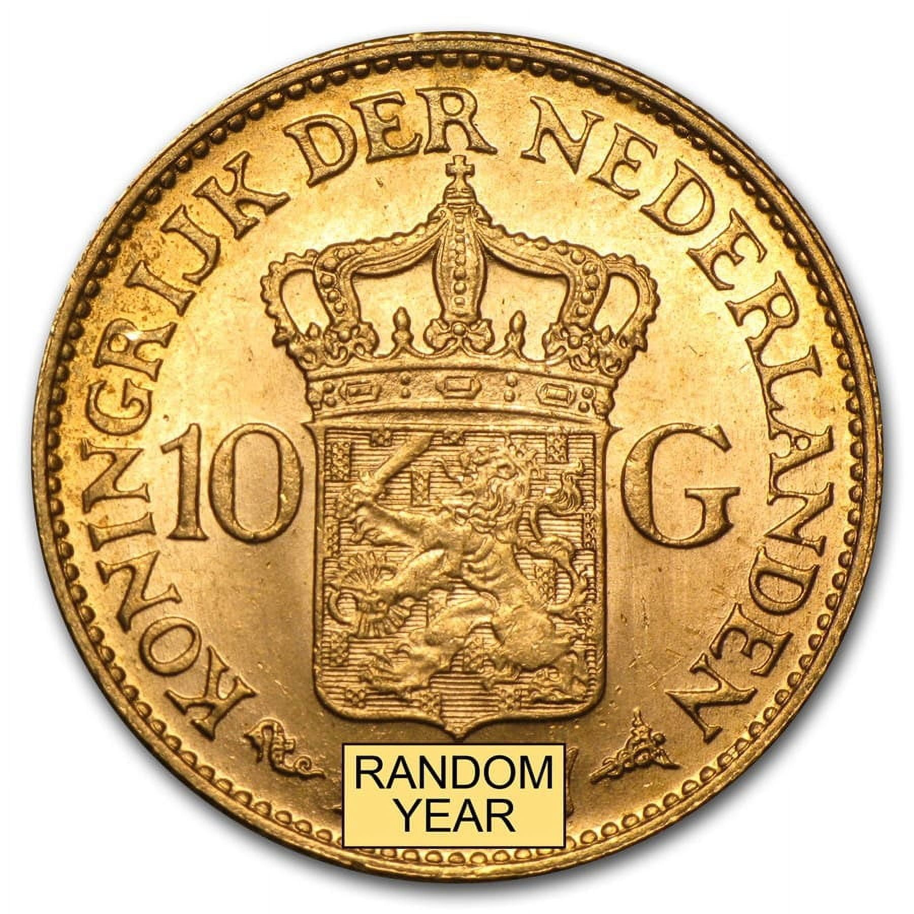 Netherlands Gold 10 Gulden Coin, Avg Circ, Collectible European ...