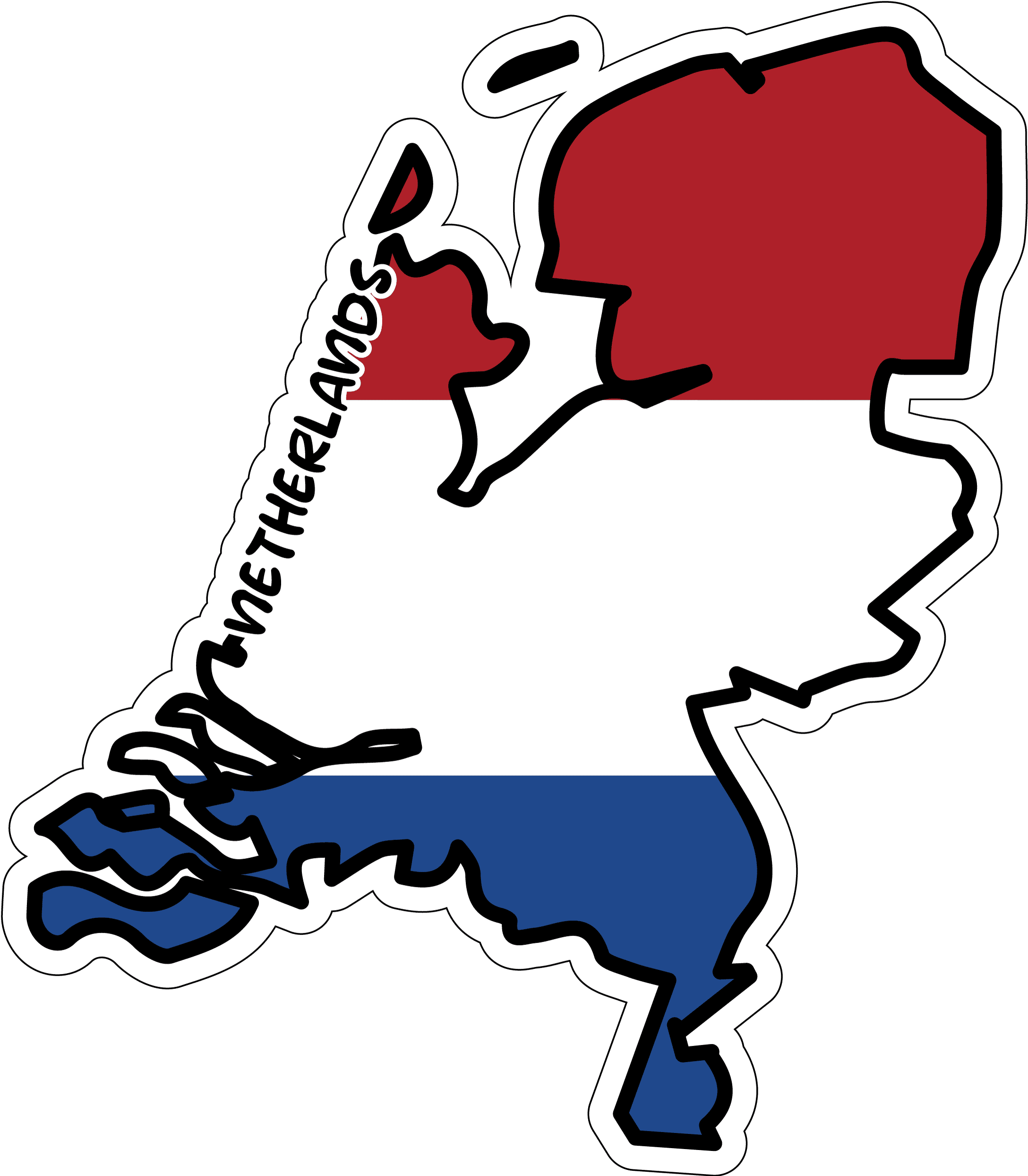 Netherlands Map Flag Sticker Decal / Holland / Nederland / Je ...