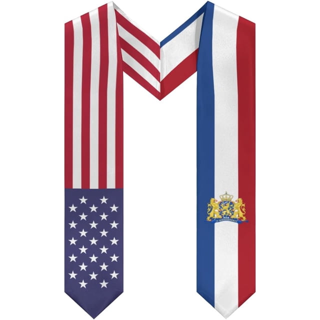 Netherlands Mix United States Flag Graduation Stole Sash For Study ...