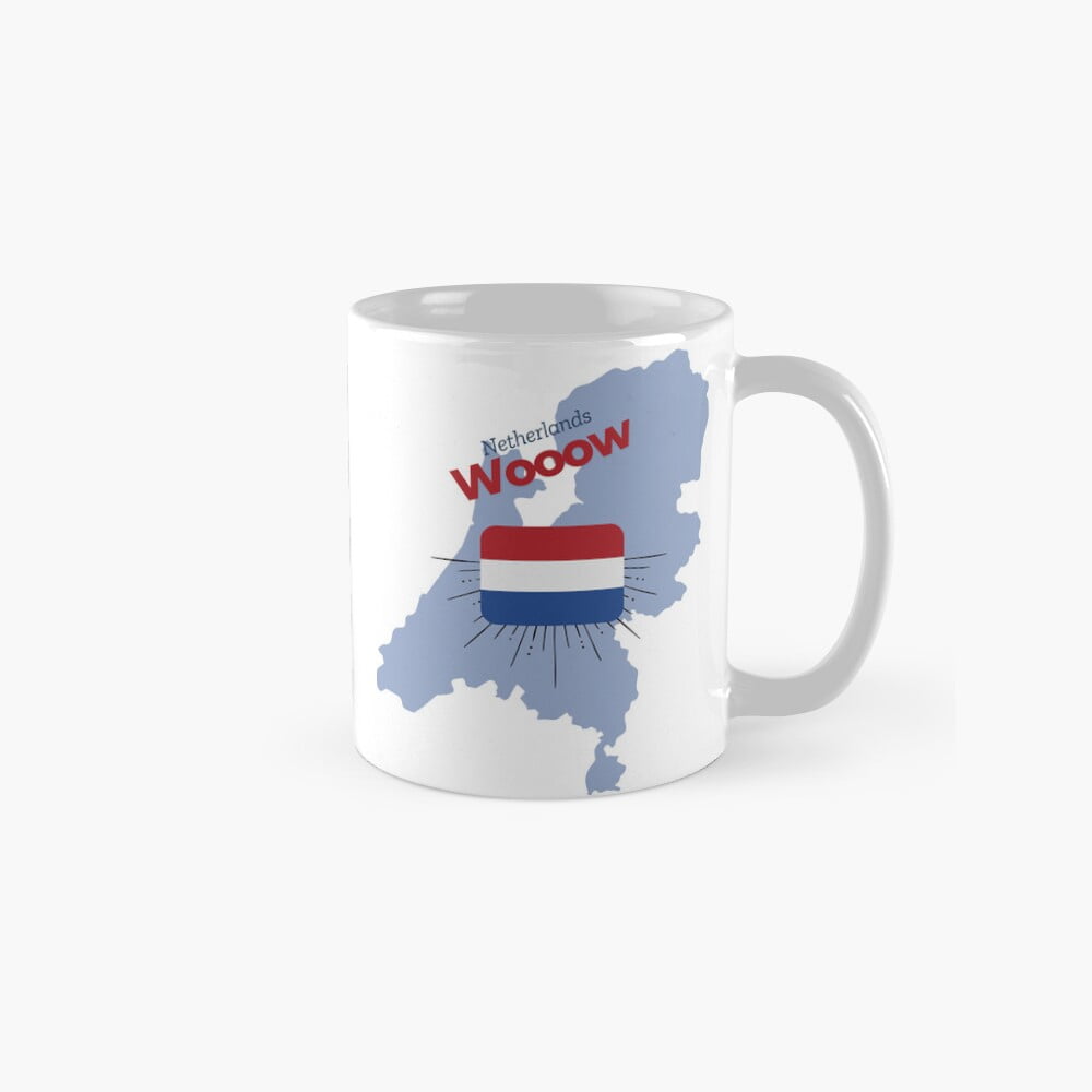 Netherlands Pride – Dutch Flag & Map Design Classic Mug, Ceramic Coffee ...