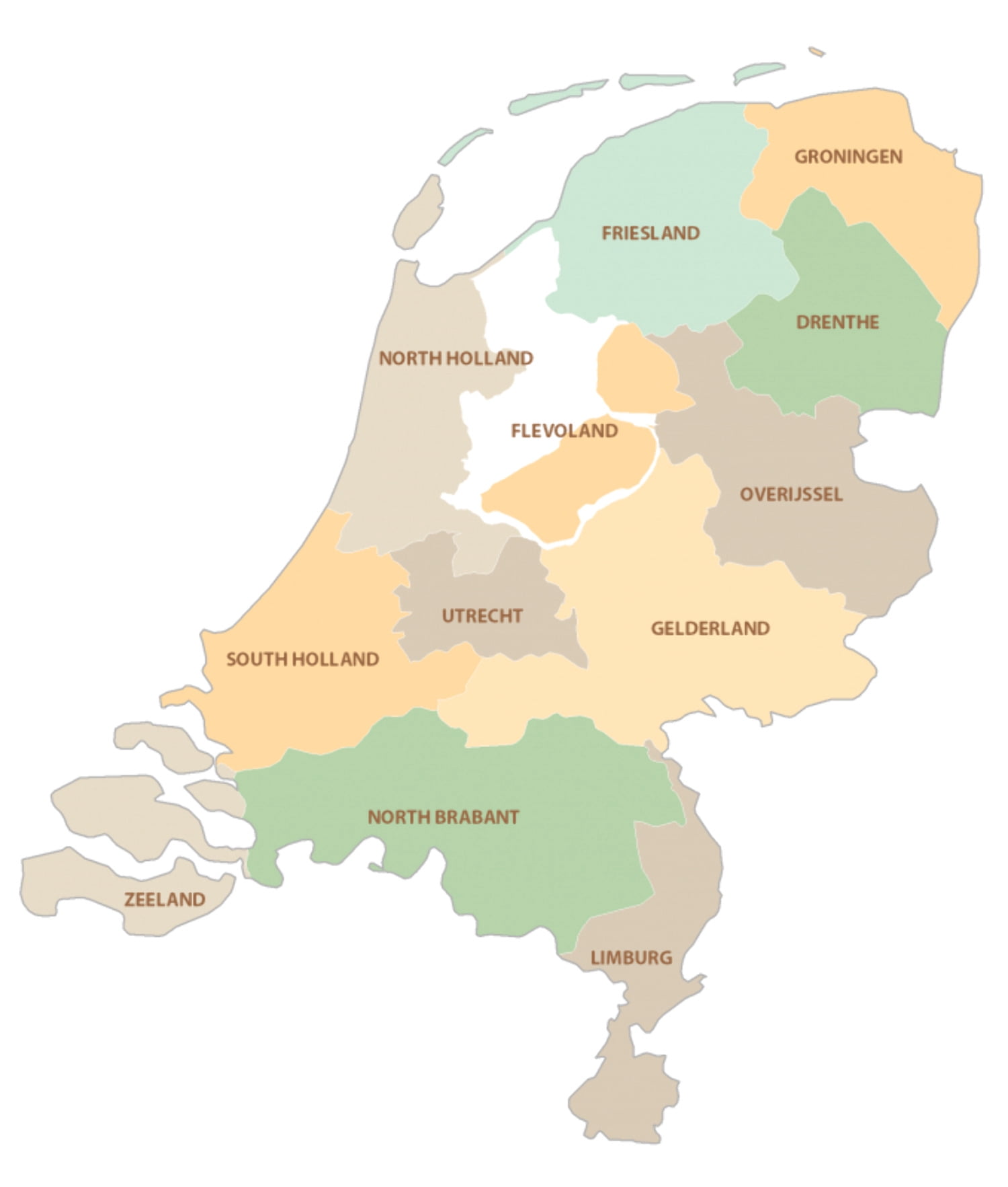 Netherlands Provinces Map GLOSSY POSTER PICTURE PHOTO PRINT BANNER ...