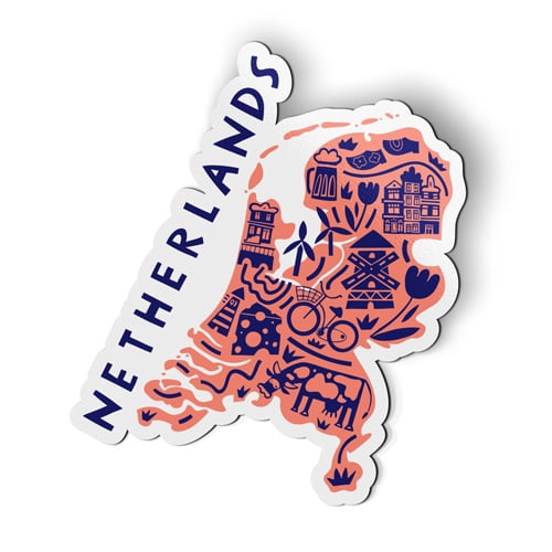 Netherlands Shape Map Travel - 5" Magnet for Car Locker Refrigerator ...