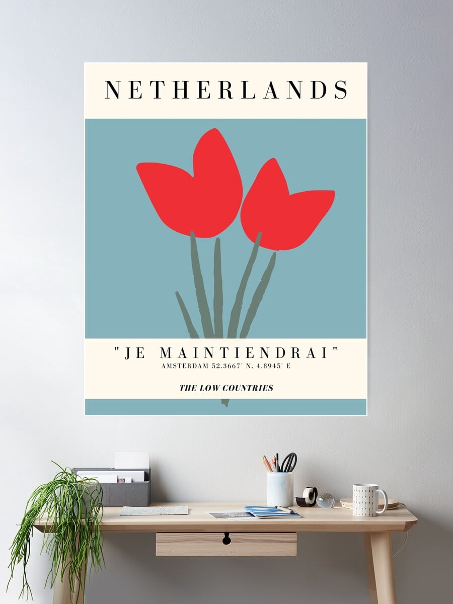 Netherlands Travel Poster Poster Wall Art, Modern Wall Decor For Living ...