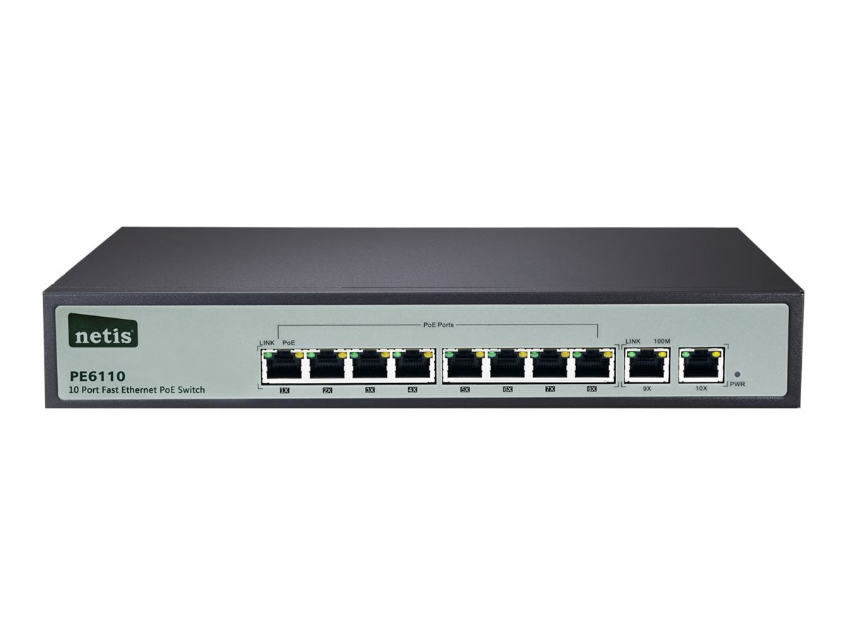 Netis PE6110 - Switch - unmanaged - 10 x 10/100 (8 PoE) - desktop - PoE ...