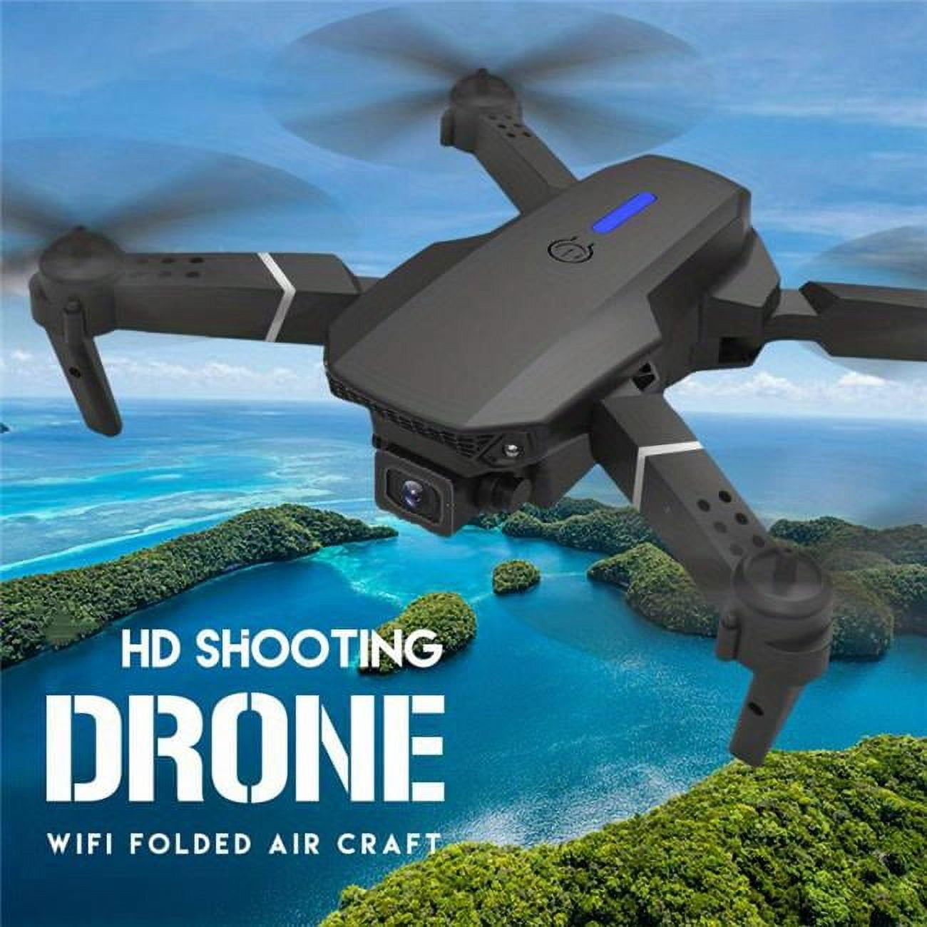 Netjett E88 Pro Foldable Remote Controlled Drone with Single Camera FPV Live Video & One-Key ...