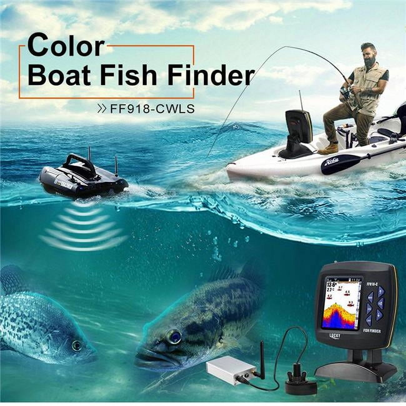 Netjett NT31802 11811.02 in. FF918 Wireless Remote Control Boat Fish ...