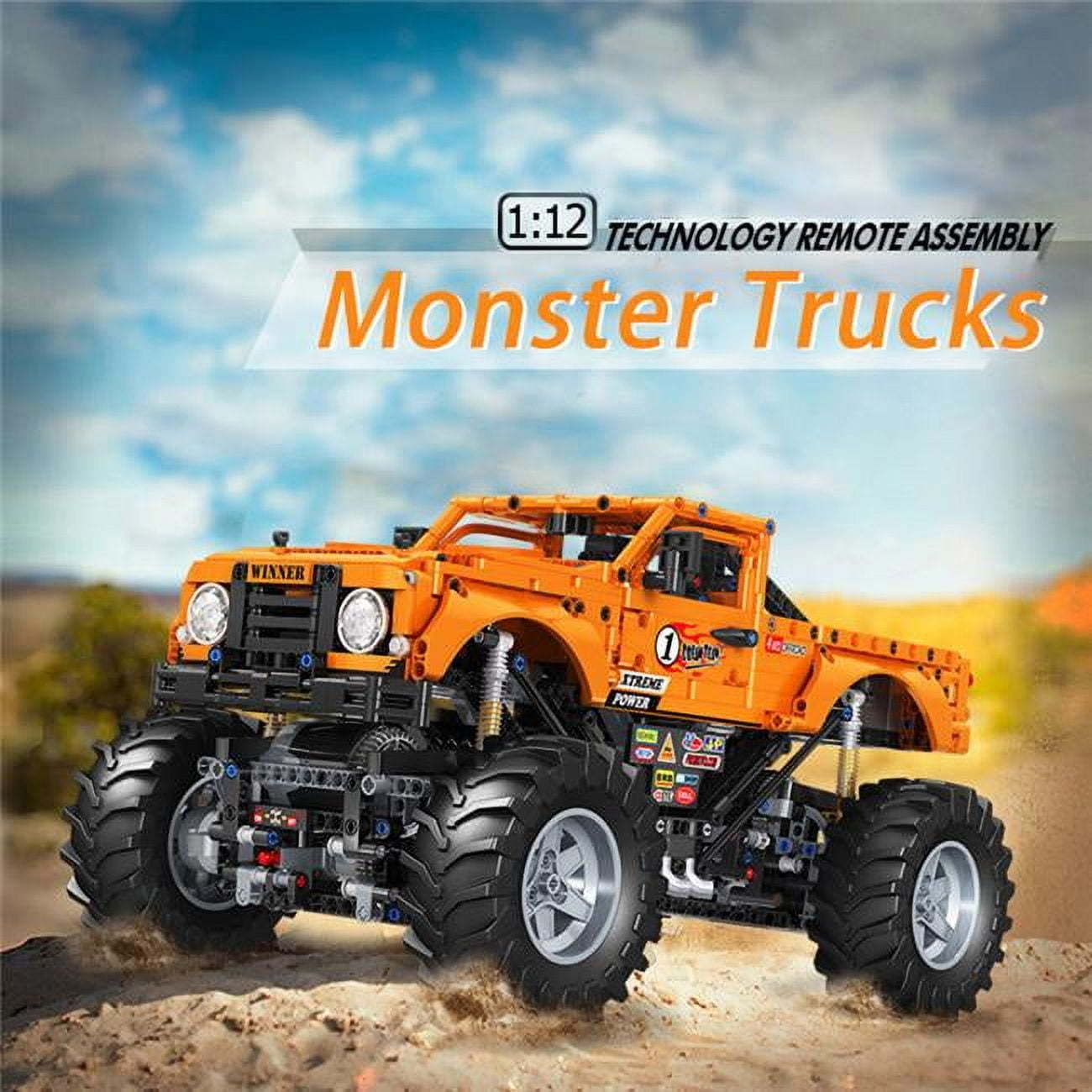 Netjett NT32750 Technical Off-road 4x4 Vehicle 1-12 Scale Monster Truck Remote Control Car Toy ...