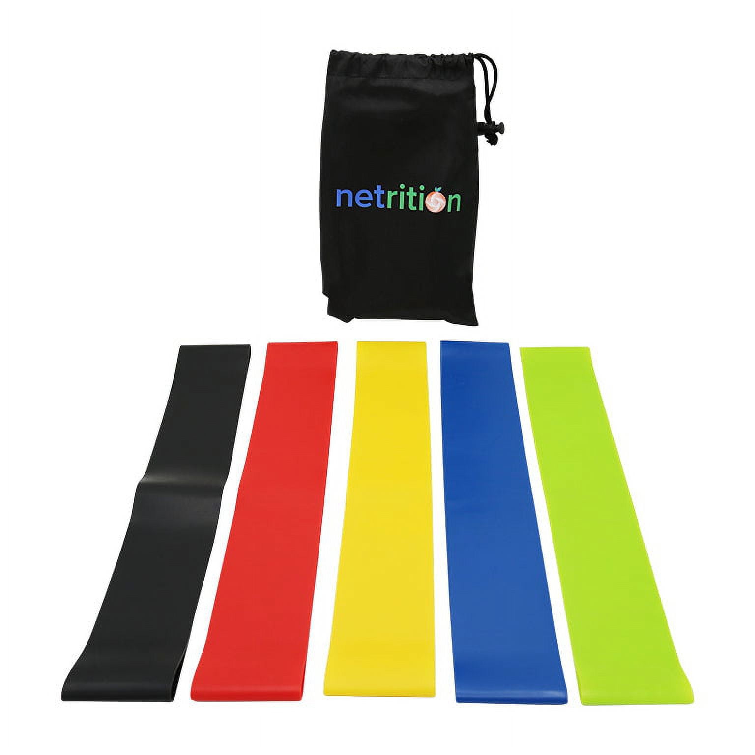 Netrition FlexFit: 5-Level Resistance Band Set for All Fitness Levels ...