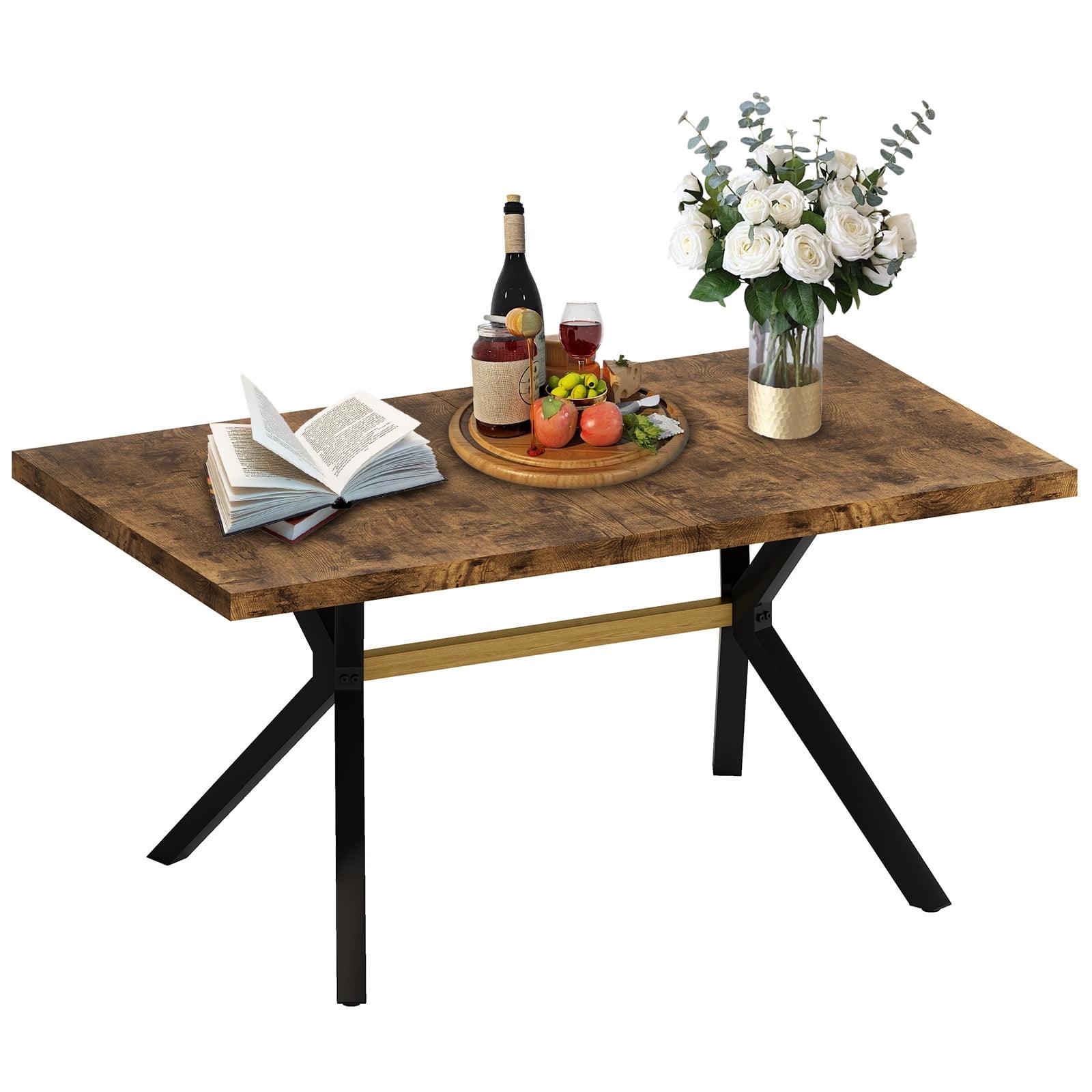 Netrum 63" - 79" Wooden Extendable Dining Table Modern Rectangle ...