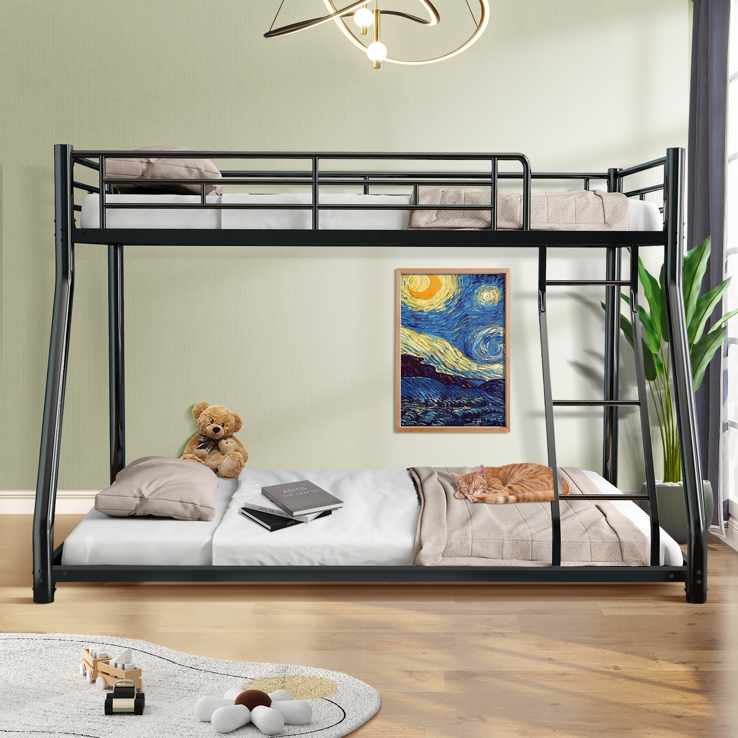 Bedz King Stairway Bunk Beds Twin over Full with Storage Drawers in ...
