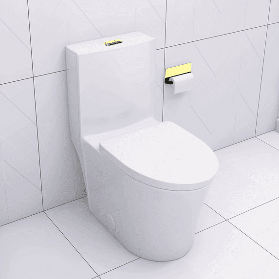 Netrum Matte Elongated One Piece Toilet,Dual Flush Toilet 1.1/1.6 GPF ...