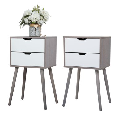 Tribesigns 3-Drawer Nightstand Set with Unique Zig Zag Design, Perfect ...