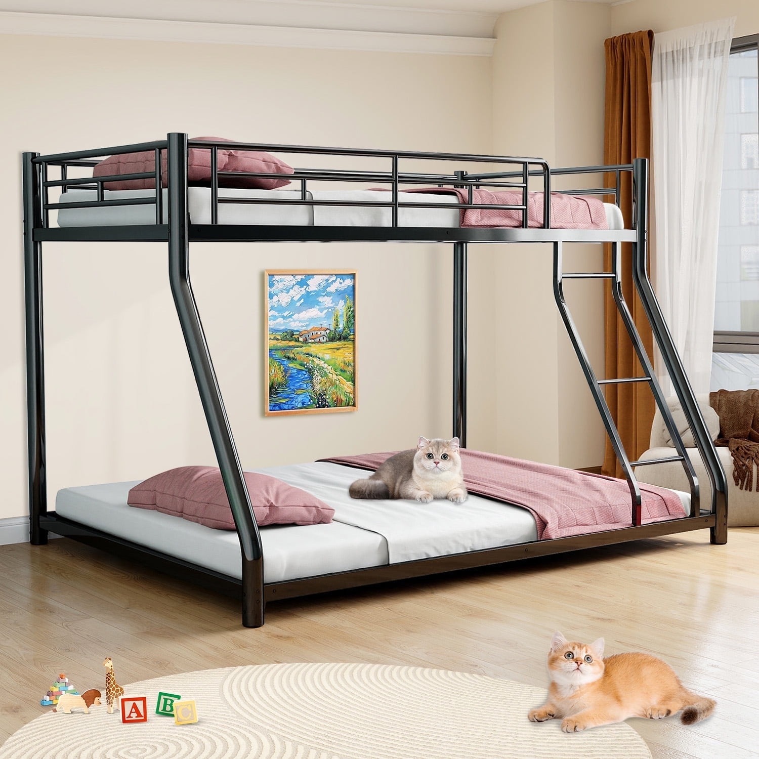 Netrum Twin over Full Bunk Bed Twin over Full Size，Twin Bunk Beds for ...