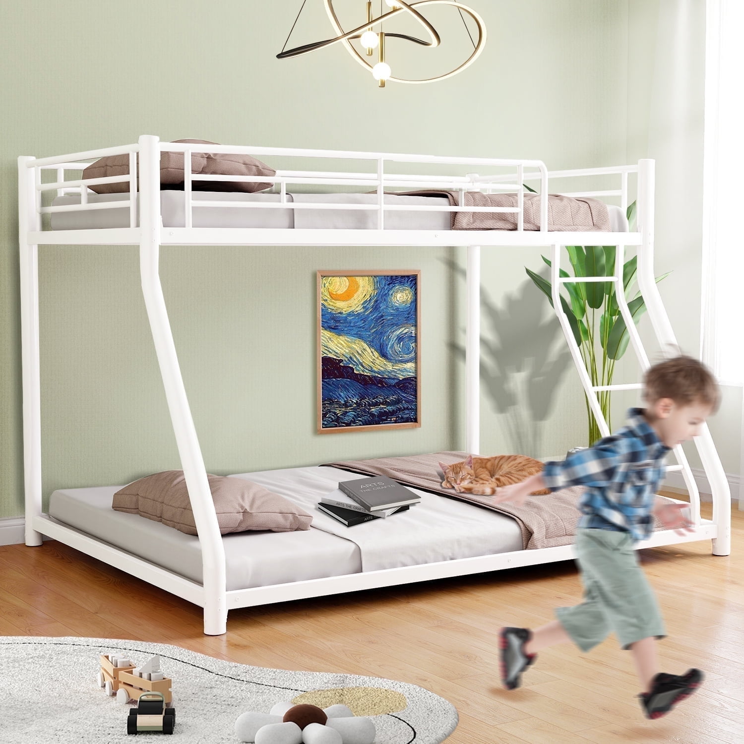 Netrum Twin over Full Bunk Bed Twin over Full Size，Twin Bunk Beds for ...