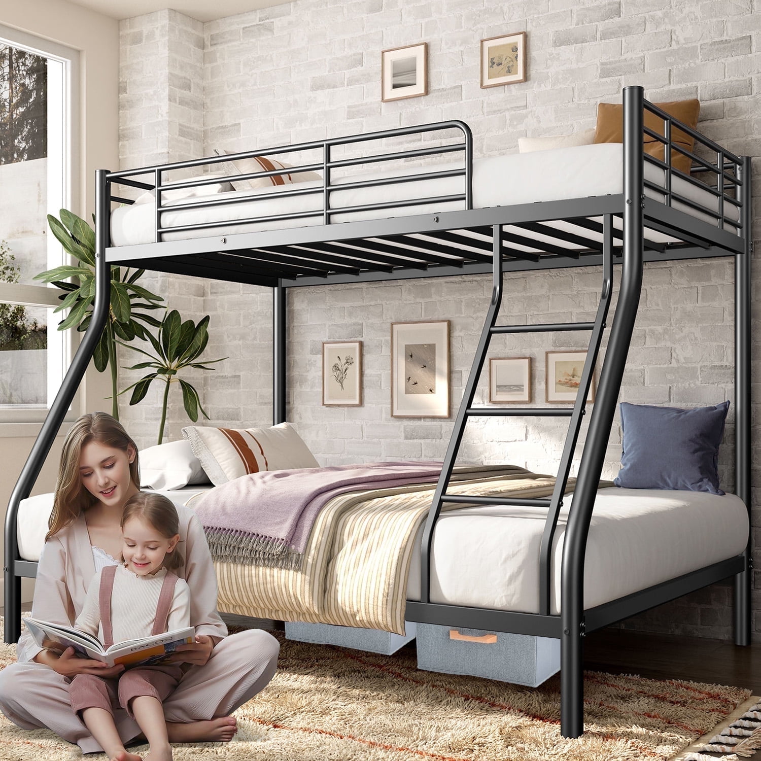 Netrum Twin over Full Bunk Bed for Adults Teens,Heavy-Douty Metal Bunk ...