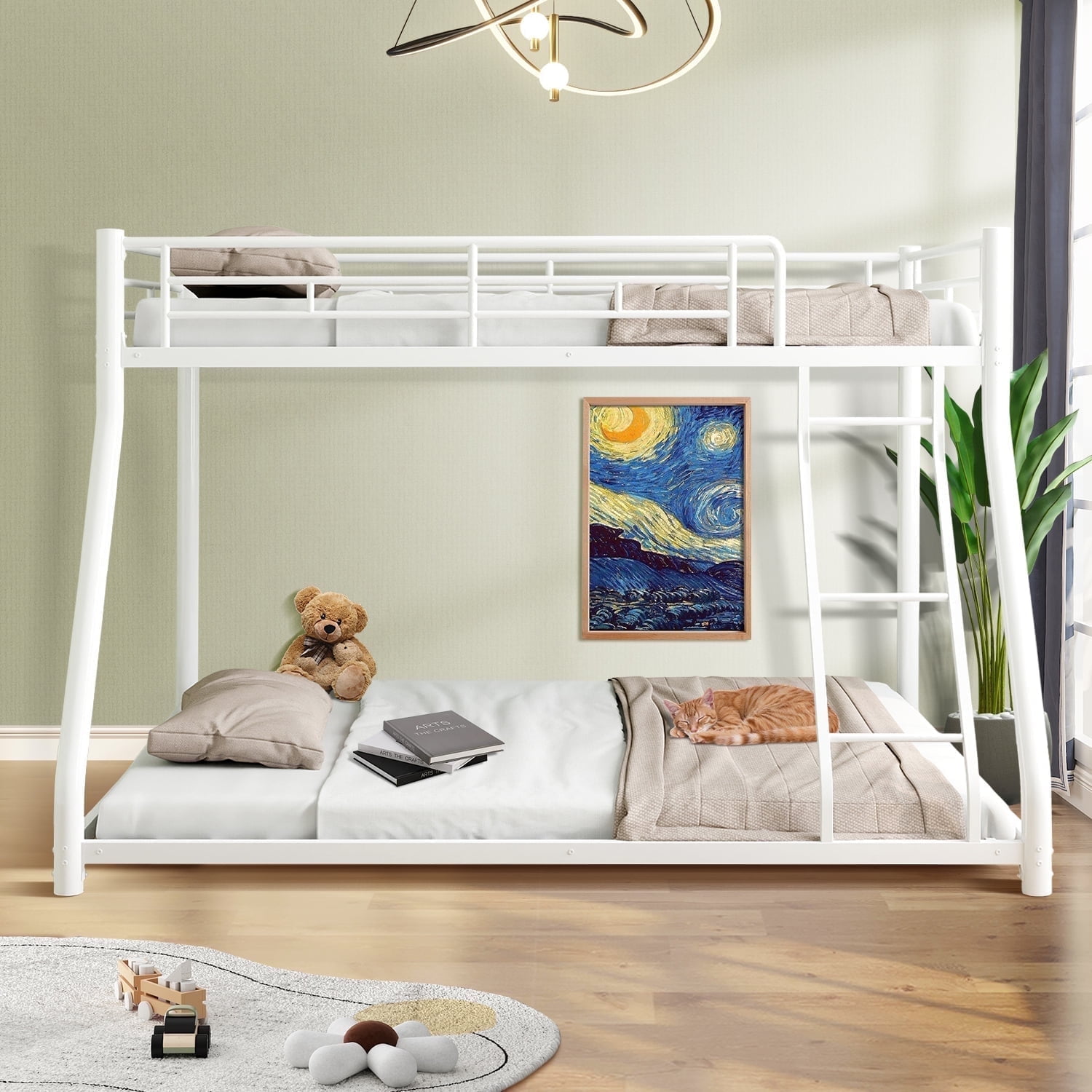 Netrum Twin over Full Bunk Bed, Heavy-Douty Metal Low Profile Bunk Beds ...