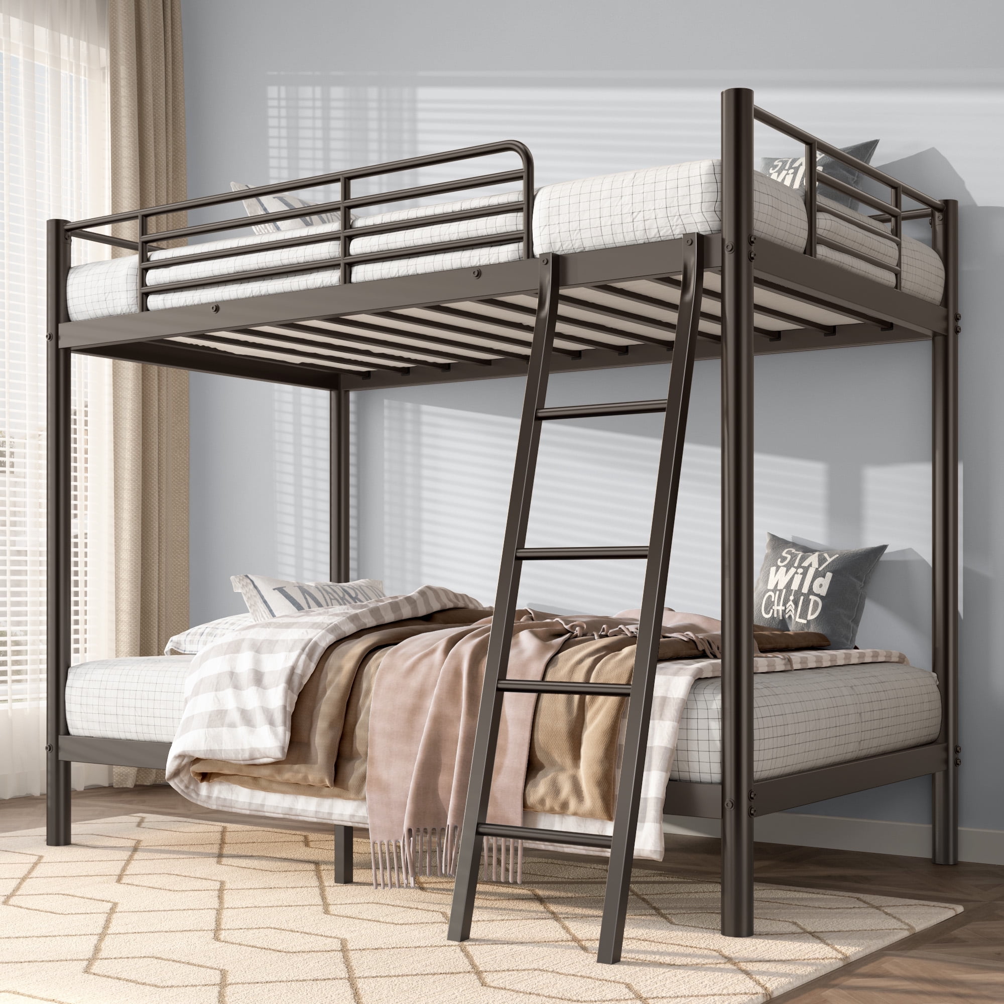 Netrum Twin over Twin Bunk Bed ,Heavy Duty Metal Bed Frame for Kids ...