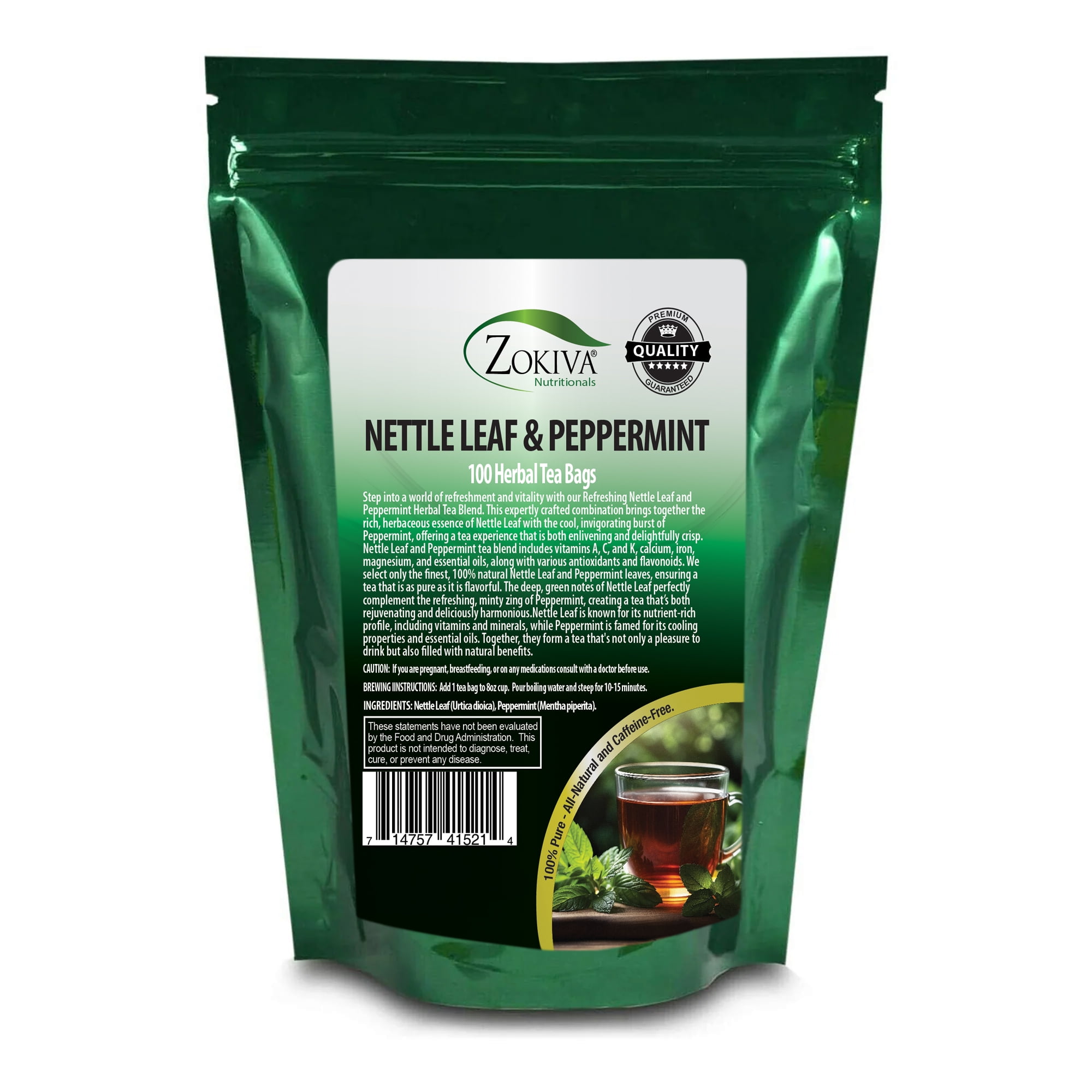 Nettle & Peppermint Tea Bags Mega Pack (100) Soothing & Nutritious by ...