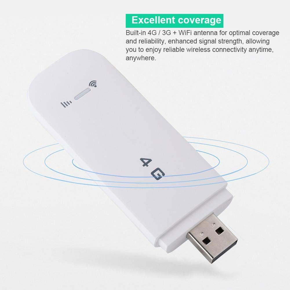 Network Adapter, 4G LTE USB Network Adapter Pocket Router Mobile Hotspot Modem Stick, Built-in ...