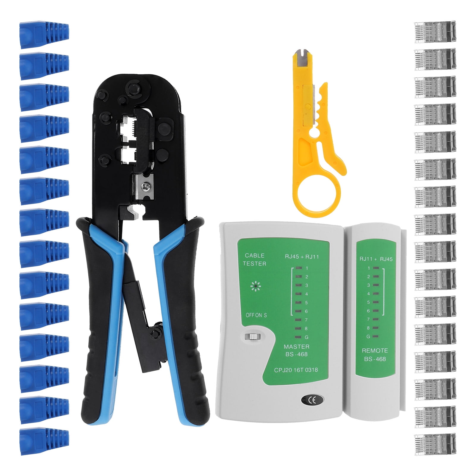 Network Cable Crimping Tool Rj45 Crimper Wire Cutter Connectors Tester ...