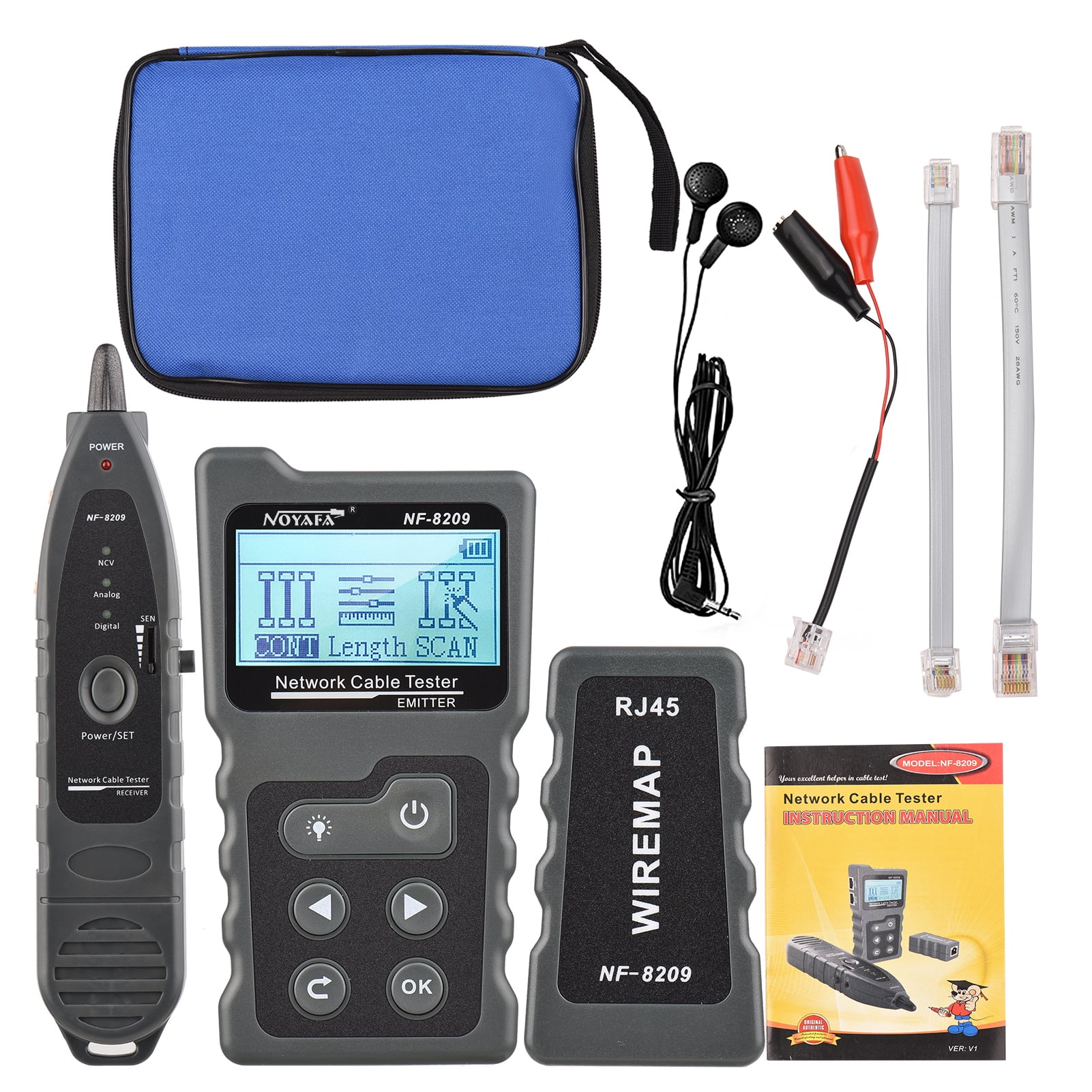 Network Cable Tester,Checker Inline Poe Tester With Lcd Cable Tester ...